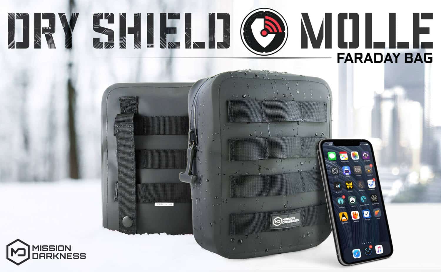 Mission Darkness™ Dry Shield MOLLE Faraday Pouch | Cryptsec